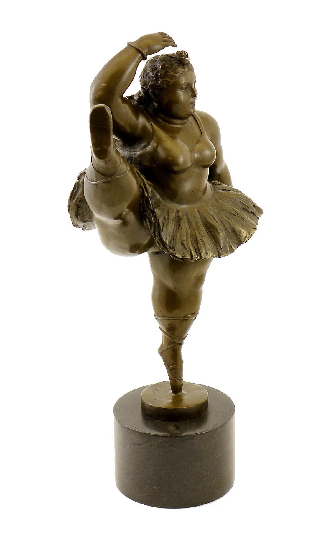 Ballerina With Stretched Leg Signed Fernando Botero Sculpture Bronze ...