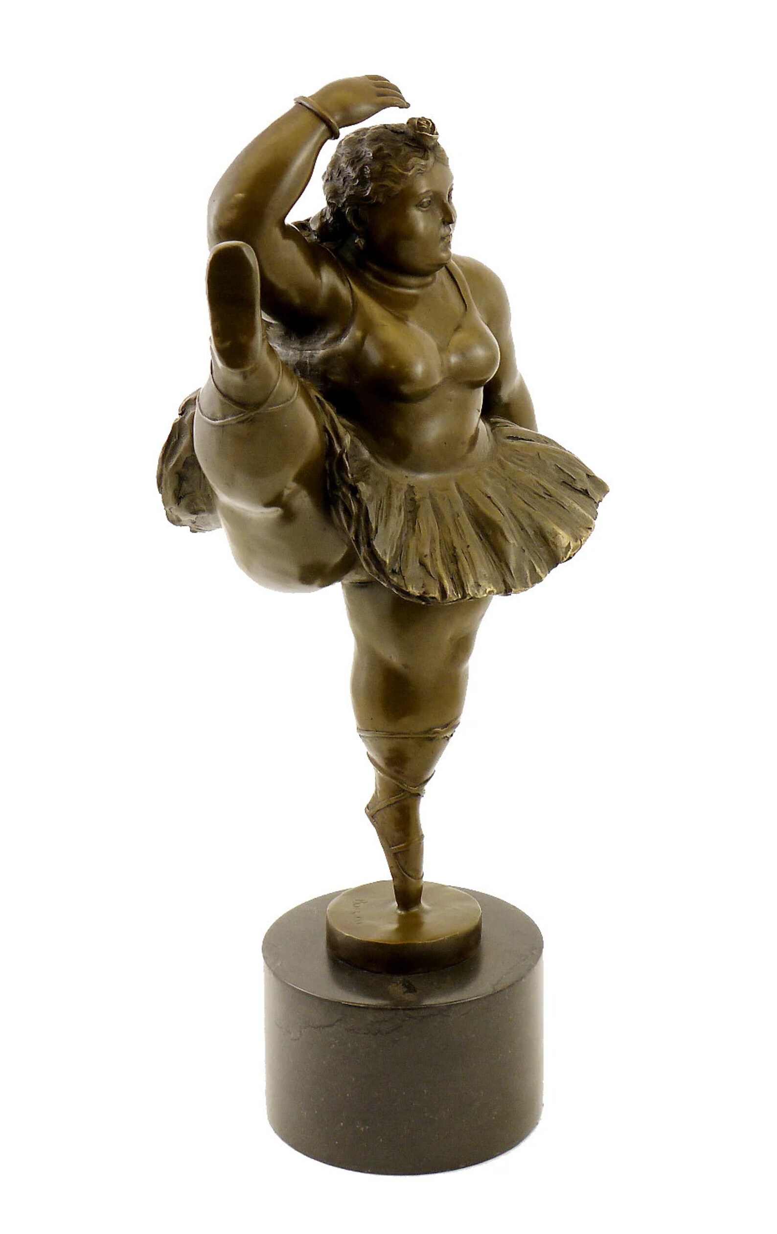 Ballerina With Stretched Leg Signed Fernando Botero Sculpture Bronze ...