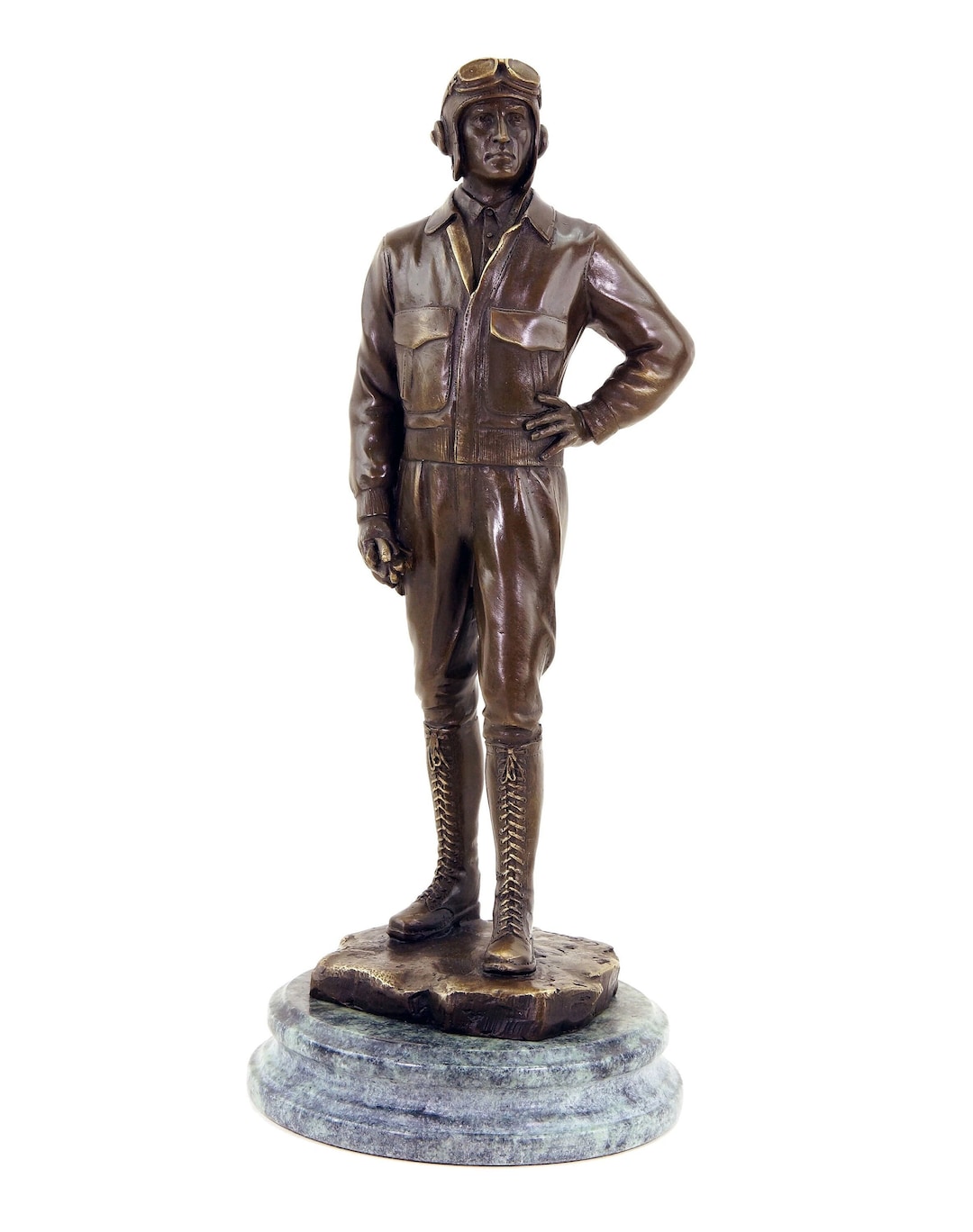 Pilot Figure Aviator Statue From World War I Signed Bronze Militaria ...