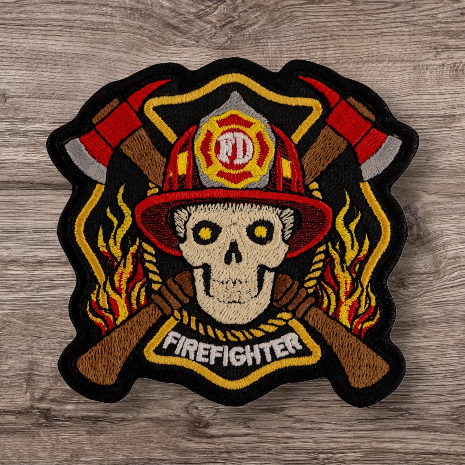 Firefighter Iron-on Patch Collection – Set of 6 Bold Embroidered ...