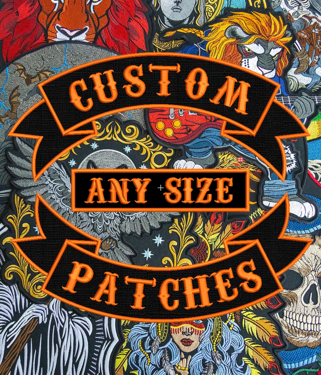 Custom Patches Service. Large Back Patches With Any Size. Backing Iron ...