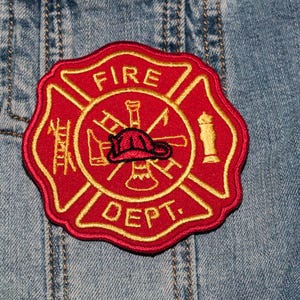 Firefighter Iron-on Patch Collection – Set of 6 Bold Embroidered ...