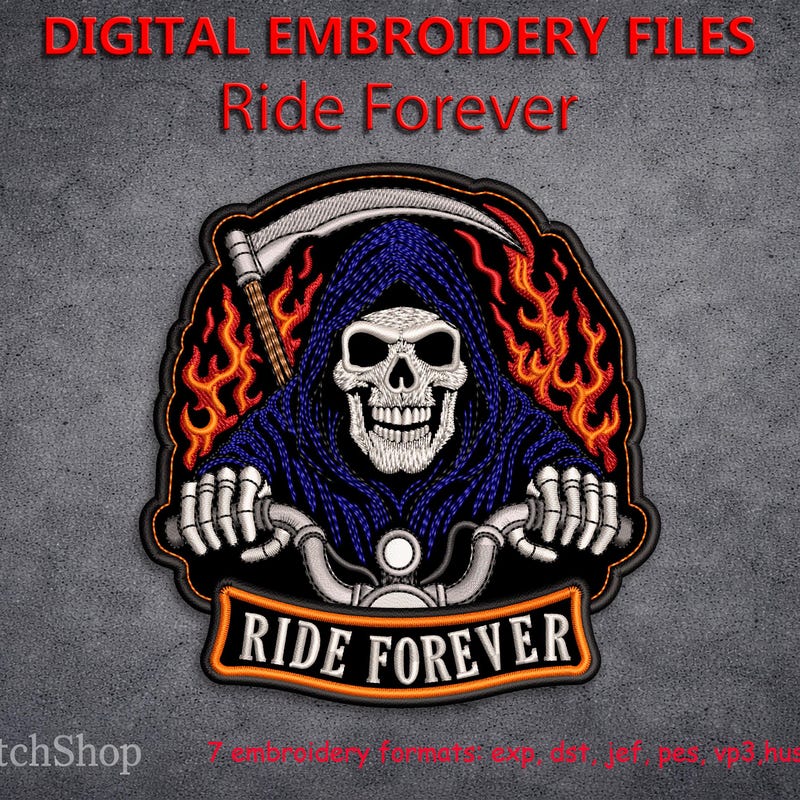 Grim Reaper Bike Patch - Etsy
