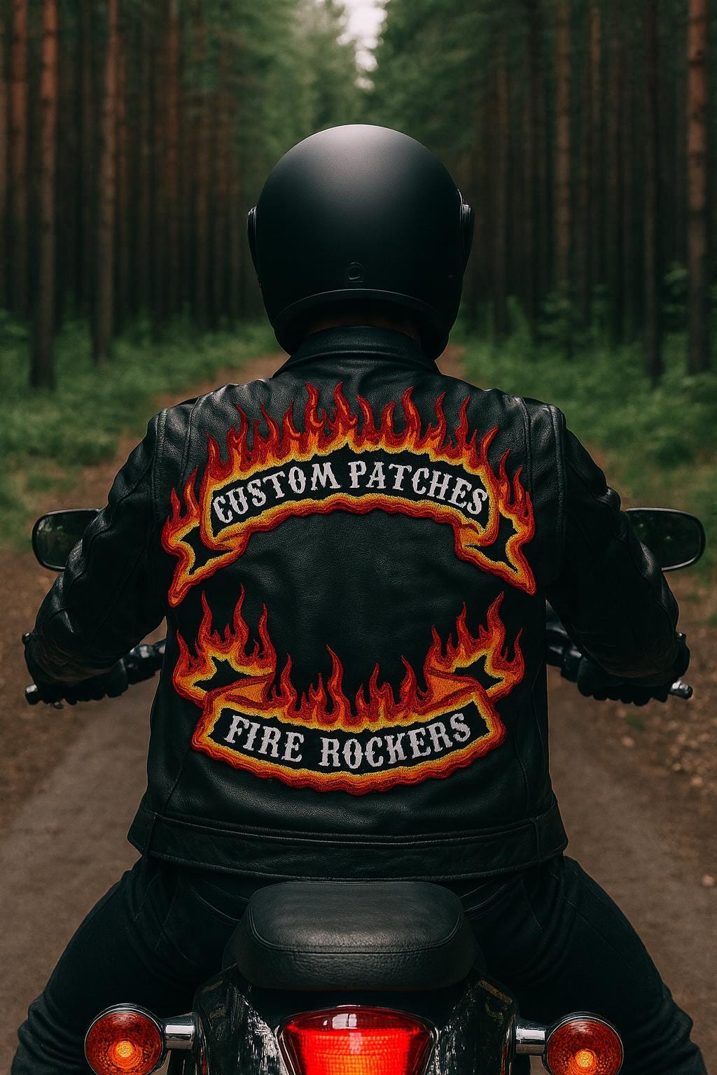 Custom Biker Rocker Patches – Personalized Flame Back Patch Set for ...