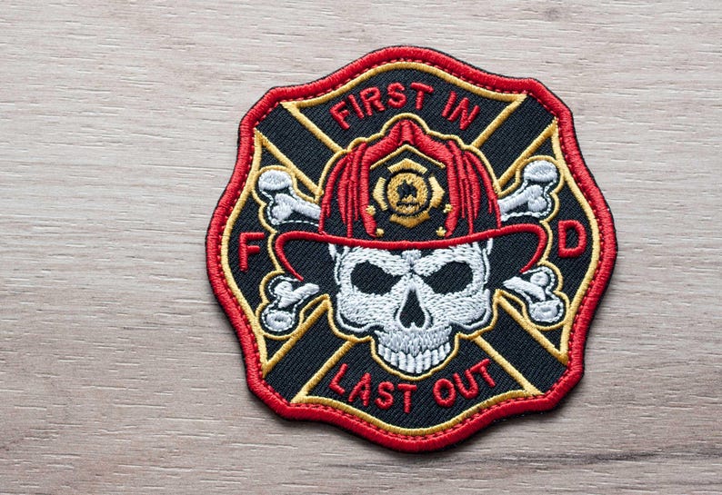 Firefighter Iron-on Patch Collection – Set of 6 Bold Embroidered ...
