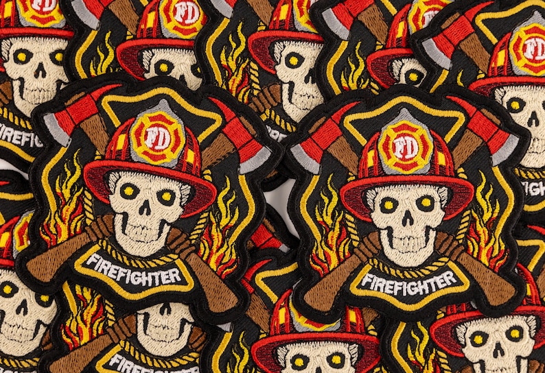 Firefighter Iron-on Patch Collection – Set of 6 Bold Embroidered ...