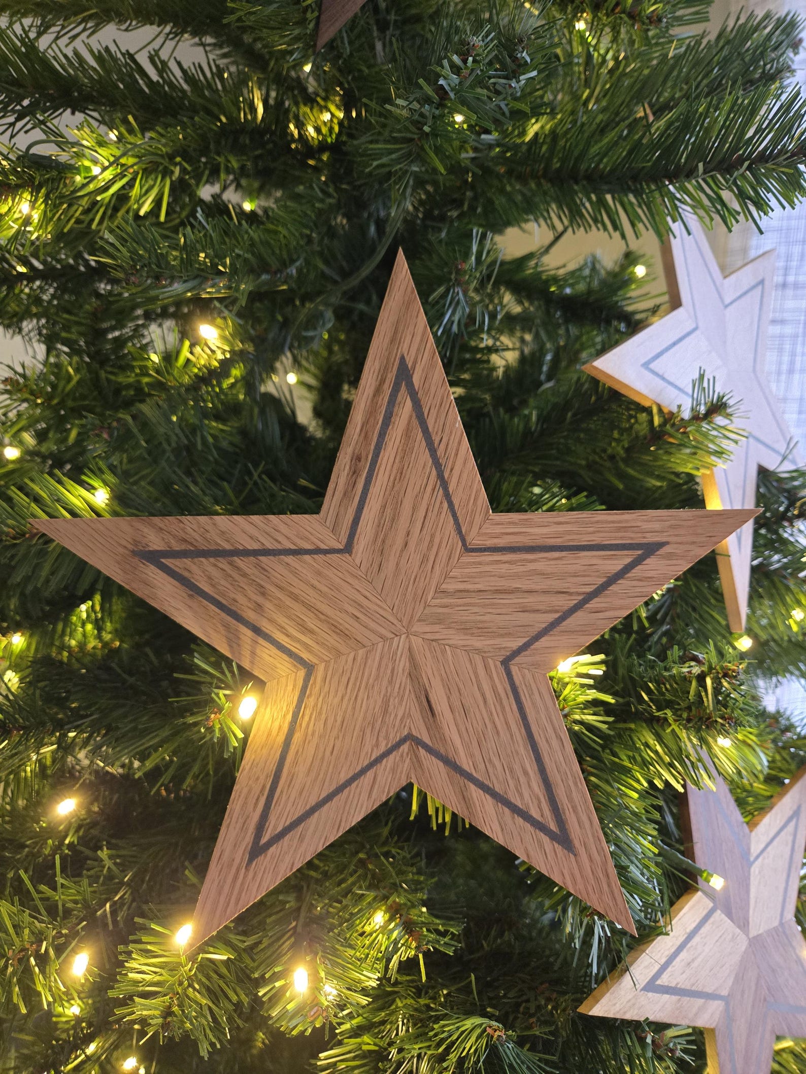 Hand Crafted Wooden Five Point Christmas Star Tree Topper - Etsy