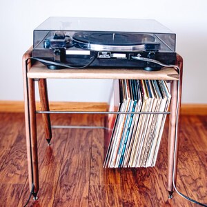 Modern Turntable Stand With Open Vinyl Record Storage - Etsy