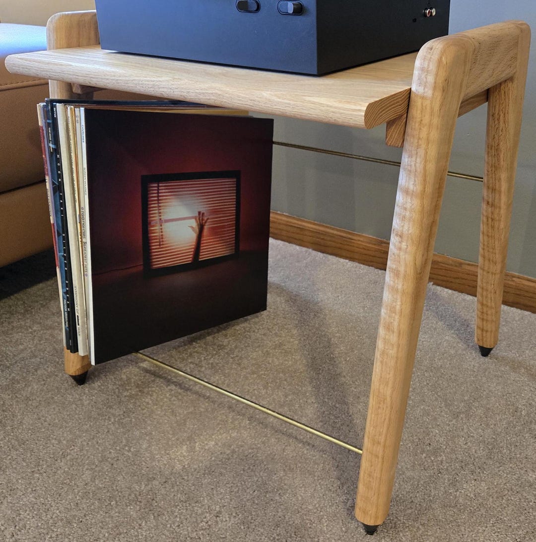 Modern Turntable Stand With Open Vinyl Record Storage - Etsy