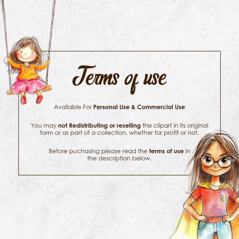 Happy Kids Clipart Bundle | Little Kid Hand Drawn Graphics Set ...