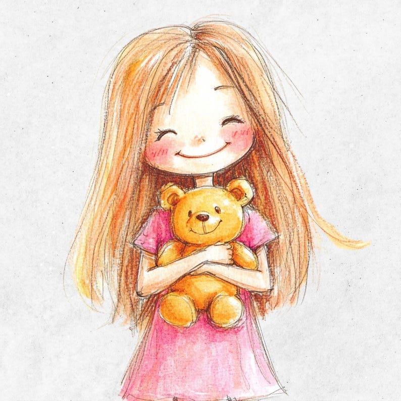 Happy Kids Clipart Bundle | Little Kid Hand Drawn Graphics Set ...