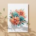 Teal and Coral Floral Watercolor Clipart,blue Green Flower PNG ...