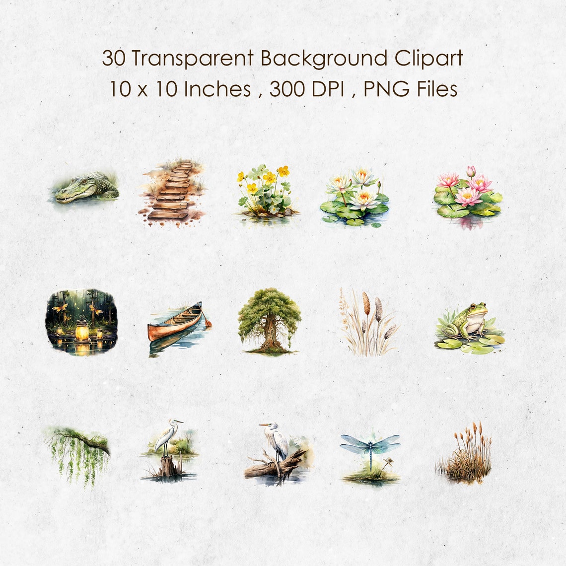 Watercolor Swamp Clipart Transparent Background Png,green Nature ...