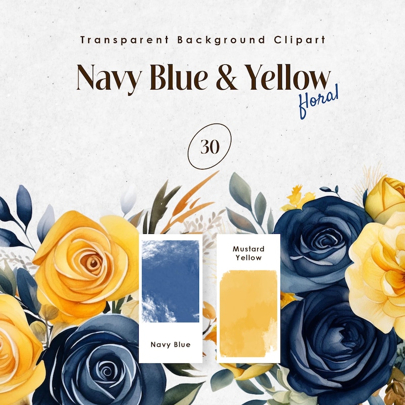 Navy Blue and Yellow - Etsy
