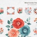 Teal and Coral Floral Watercolor Clipart,blue Green Flower PNG ...