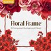 Red Flowers Frame Watercolor Clipart Set,rose Floral Border PNG ...