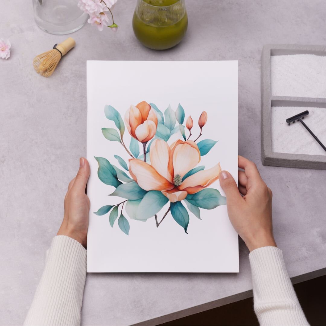 Teal and Peach Flowers Watercolor Clipart,mint Pastel Orange Floral PNG ...