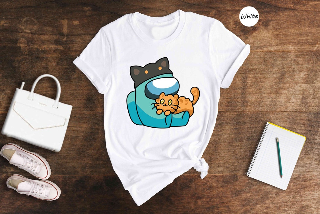 Among Us With a Cat Shirt, Among Us Cat Mom Birthday Tee, Cute Birthday ...
