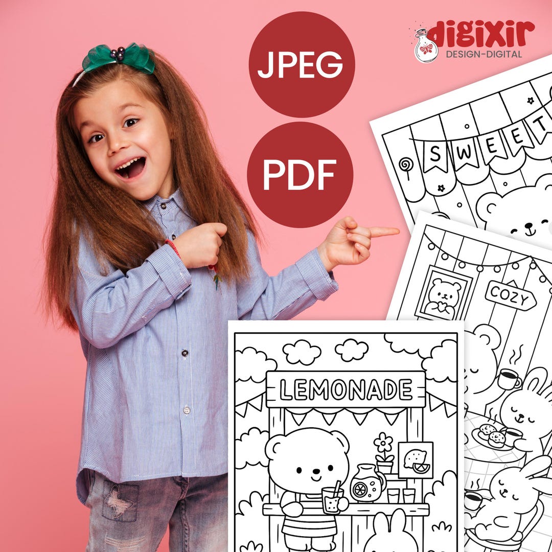 Cute Kawaii Animal Coloring Pages – 6 Printable Sheets for Kids ...