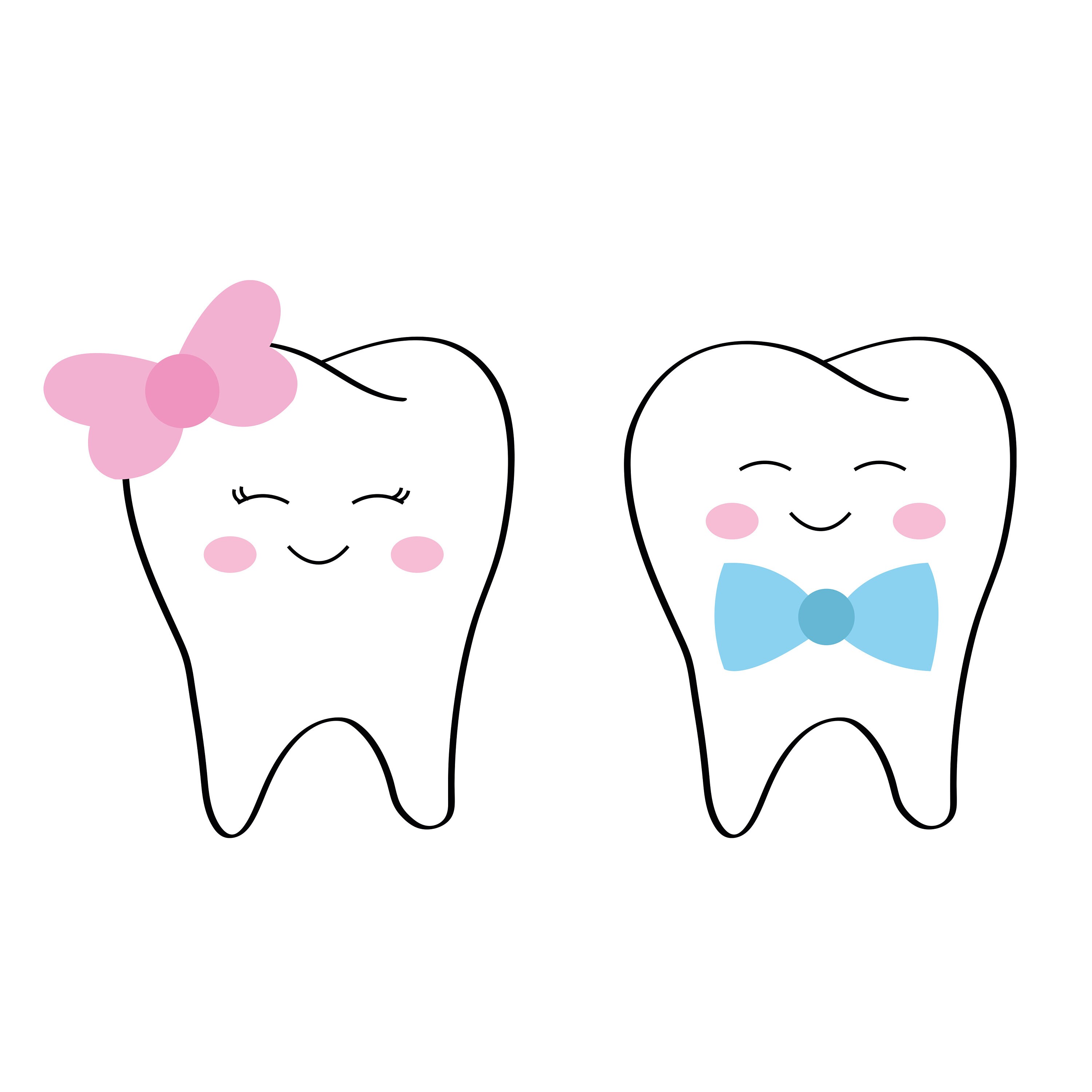 Blue and Pink Teeth, Baby Teeth EPS, PNG, JPEG, Psd Instant Download - Etsy