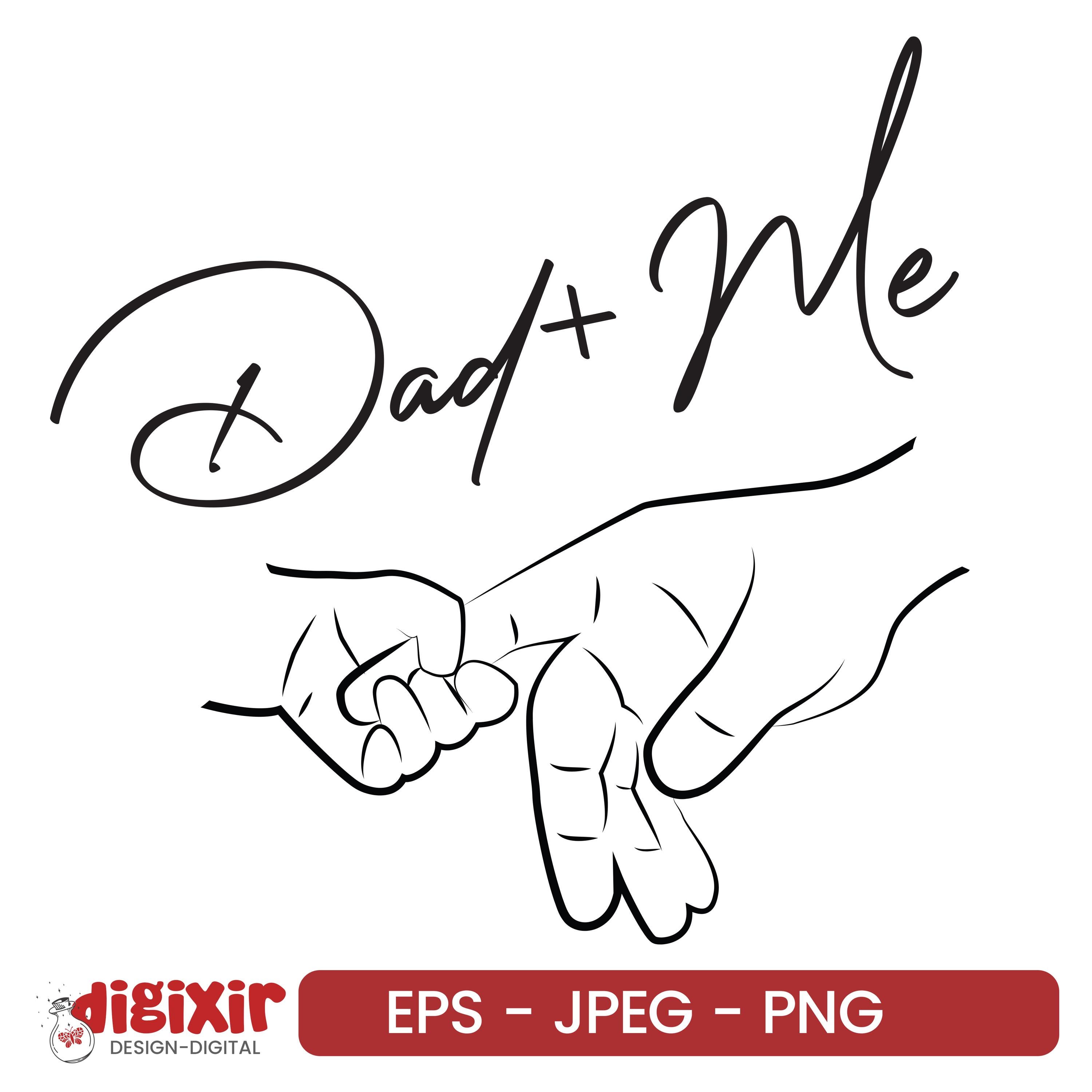 Dad and Me Holding Hands – Minimalist Line Art | Father’s Day Digital ...