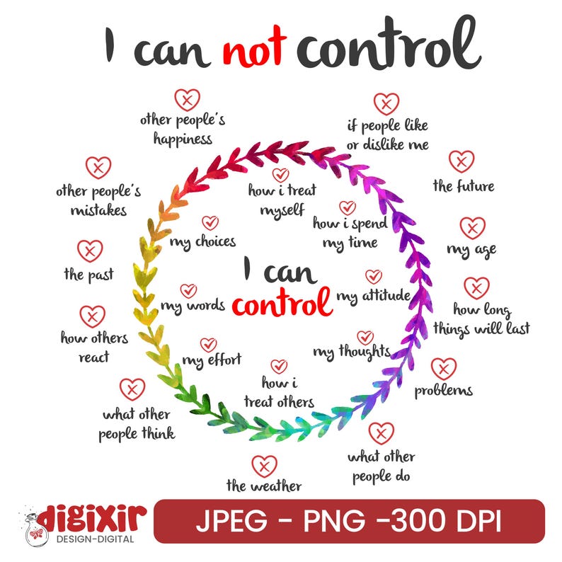 What I Can & Can’t Control Circle Chart – Mental Health Awareness ...