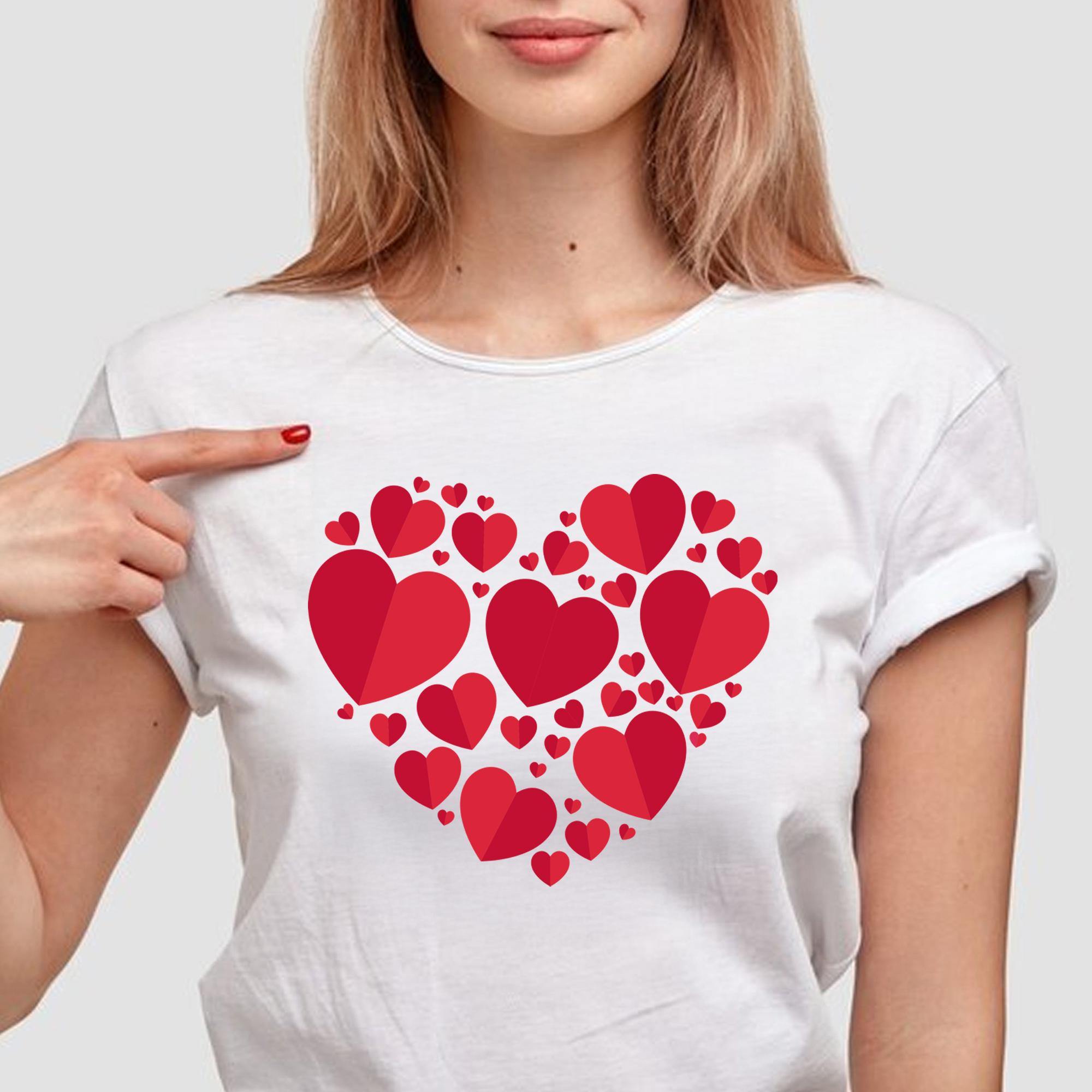 Heart Shape Made of Multiple Red Hearts – Romantic Valentine’s Day ...