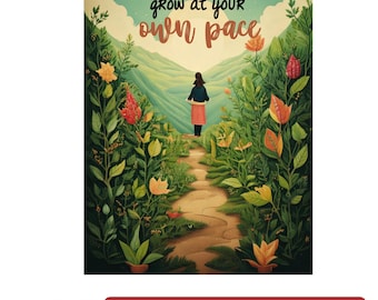 Grow at Your Own Pace – Printable Motivational Wall Art - Etsy