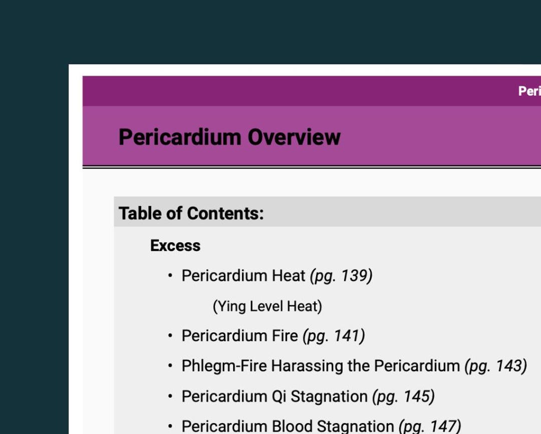 Zang Fu Diagnosis — Pericardium Patterns (TCM, Acupuncture, Chinese ...