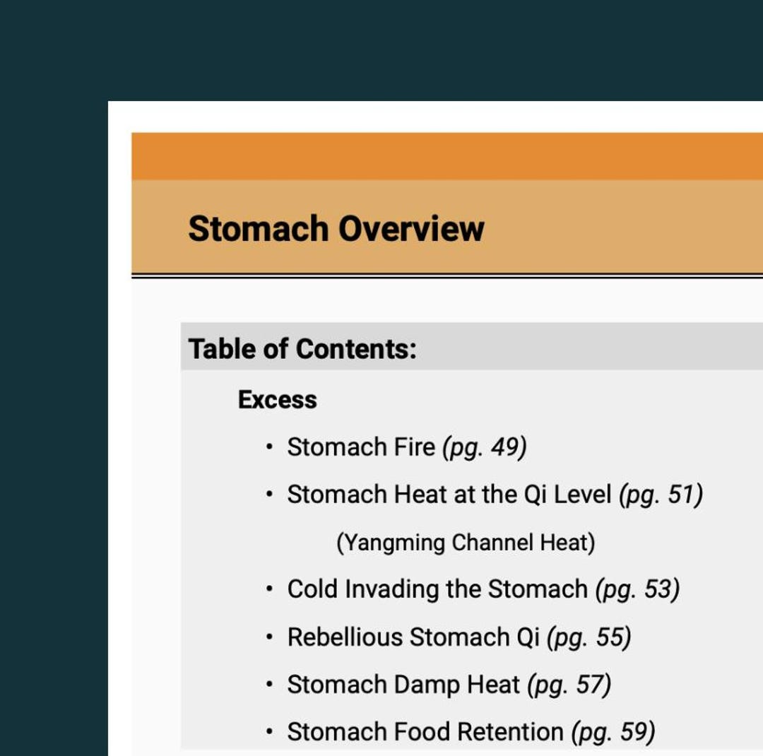 Zang Fu Diagnosis — Stomach Patterns (TCM, Acupuncture, Chinese ...