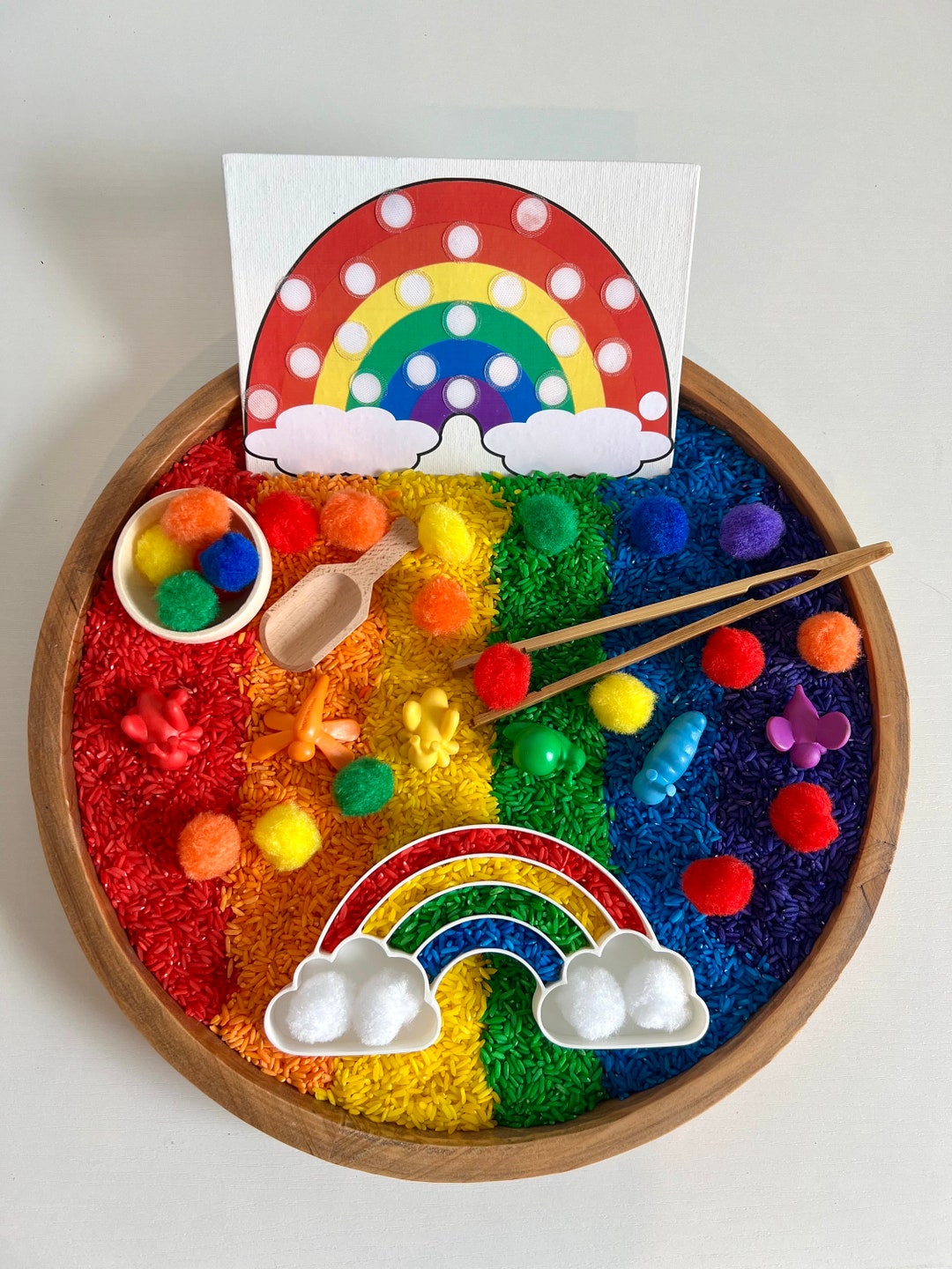 Rainbow Sensory Kit/rainbow Rice for Sensory Play/montessori Activity ...