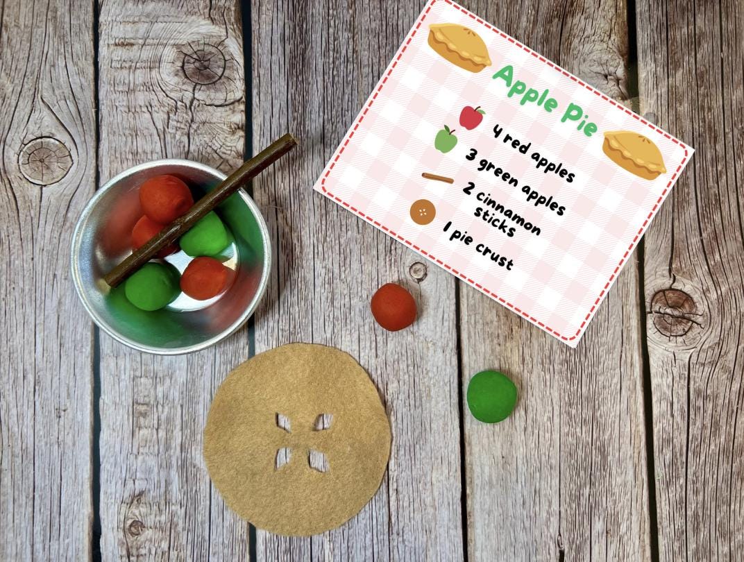 Apple Pie Playdough Kit/sensory Play/montessori Activity - Etsy