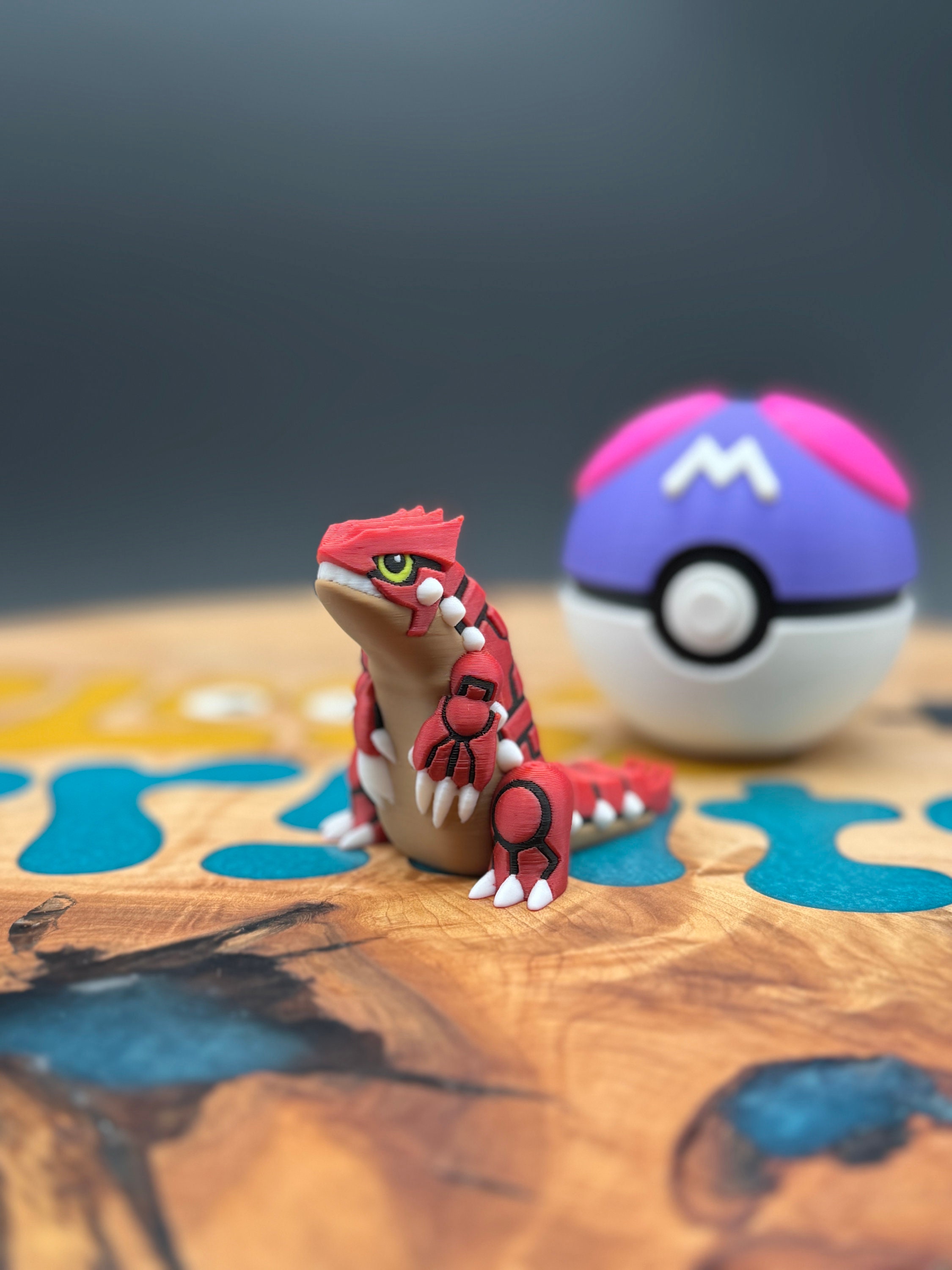 Grouden Mini Pokemon Figure 3D Print Collectible Desk Decor Cute ...