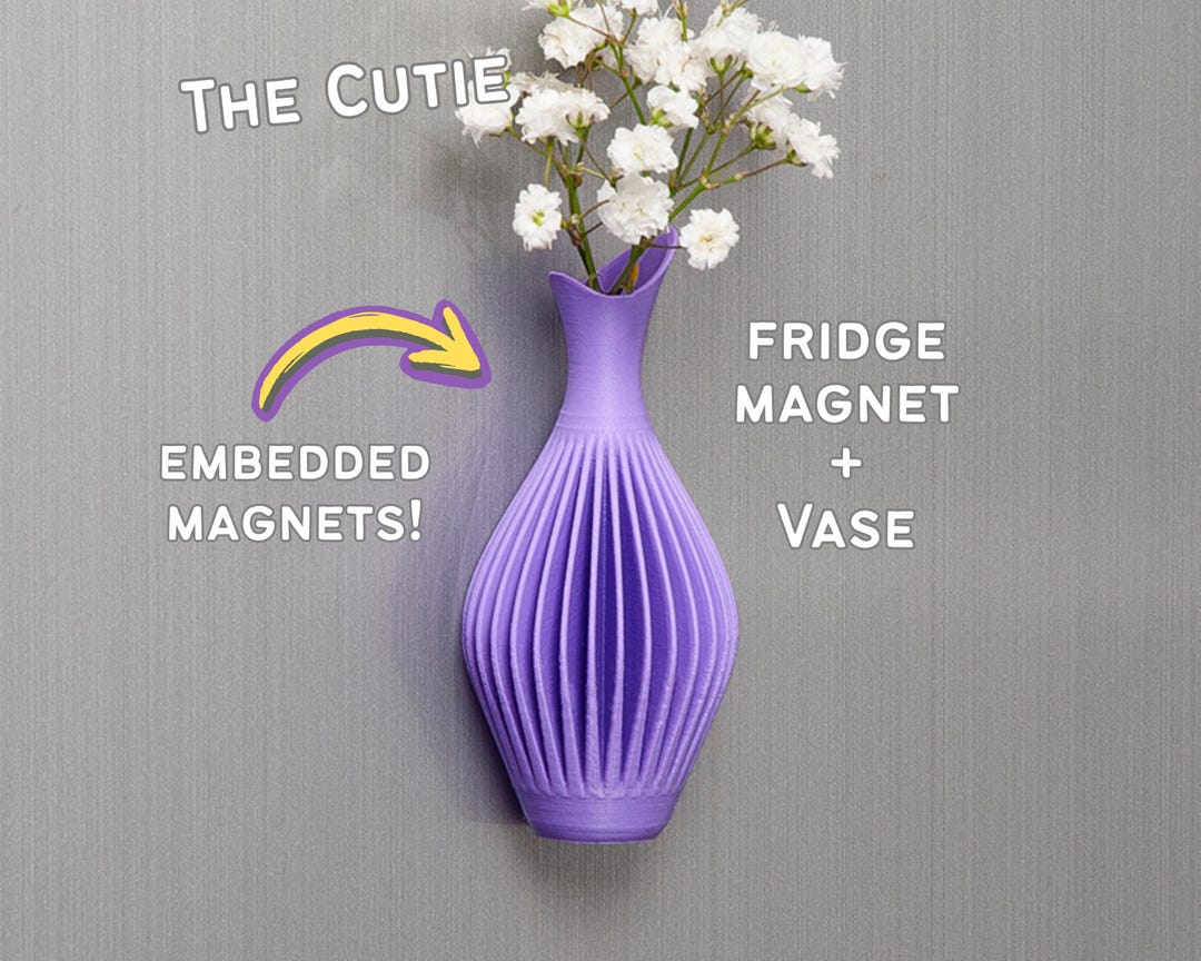 Magnetic Fridge Vase: "the Cutie" 3D Printed Planter - Etsy