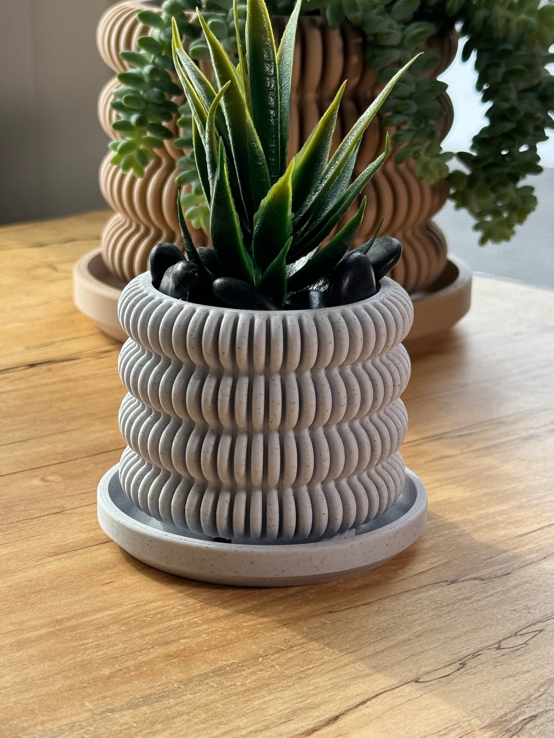 Indoor Planter With Removable Drip Tray - the Clifton in Marble Indoor ...