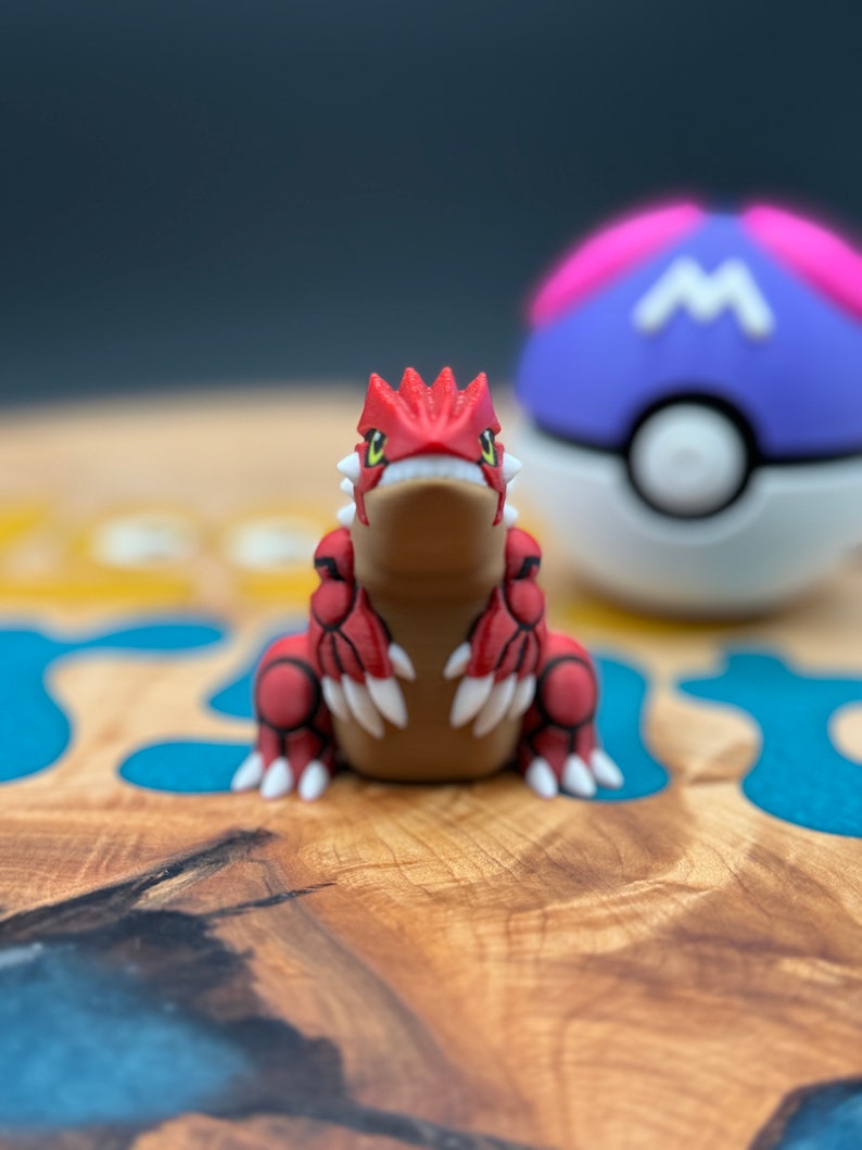 Grouden Mini Pokemon Figure 3D Print Collectible Desk Decor Cute ...