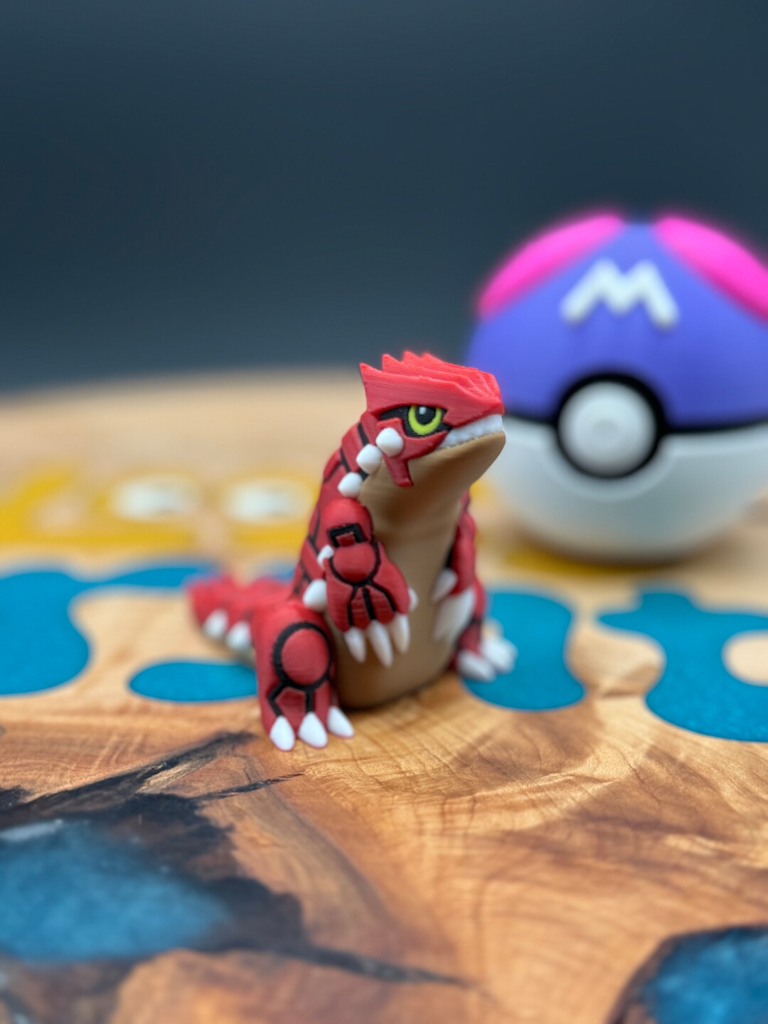 Grouden Mini Pokemon Figure 3D Print Collectible Desk Decor Cute ...