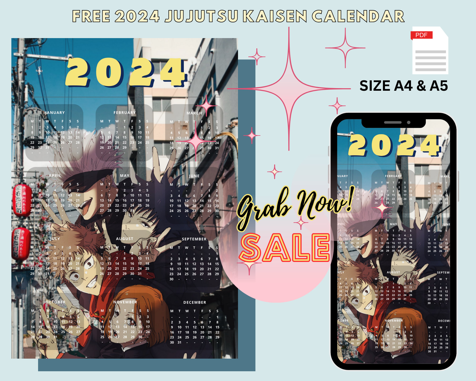 Anime Themed Planner, Anime Manga Planner, Jujutsu Kaisen Digital ...