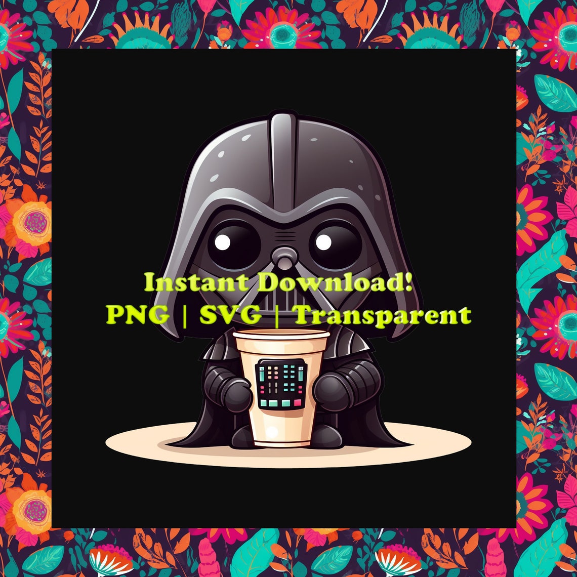 Darth Vader PNG SVG Baby Vader Sublimation Darth Vader Starbucks Cut ...