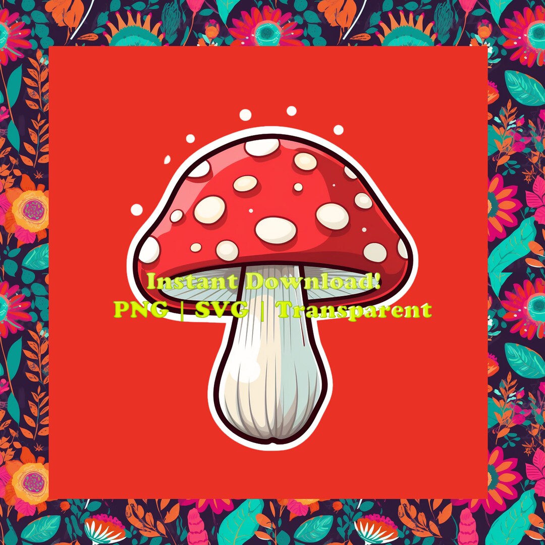 Red Mushroom PNG SVG , Toadstool Mushroom , Cut File Cricut Mushroom ...