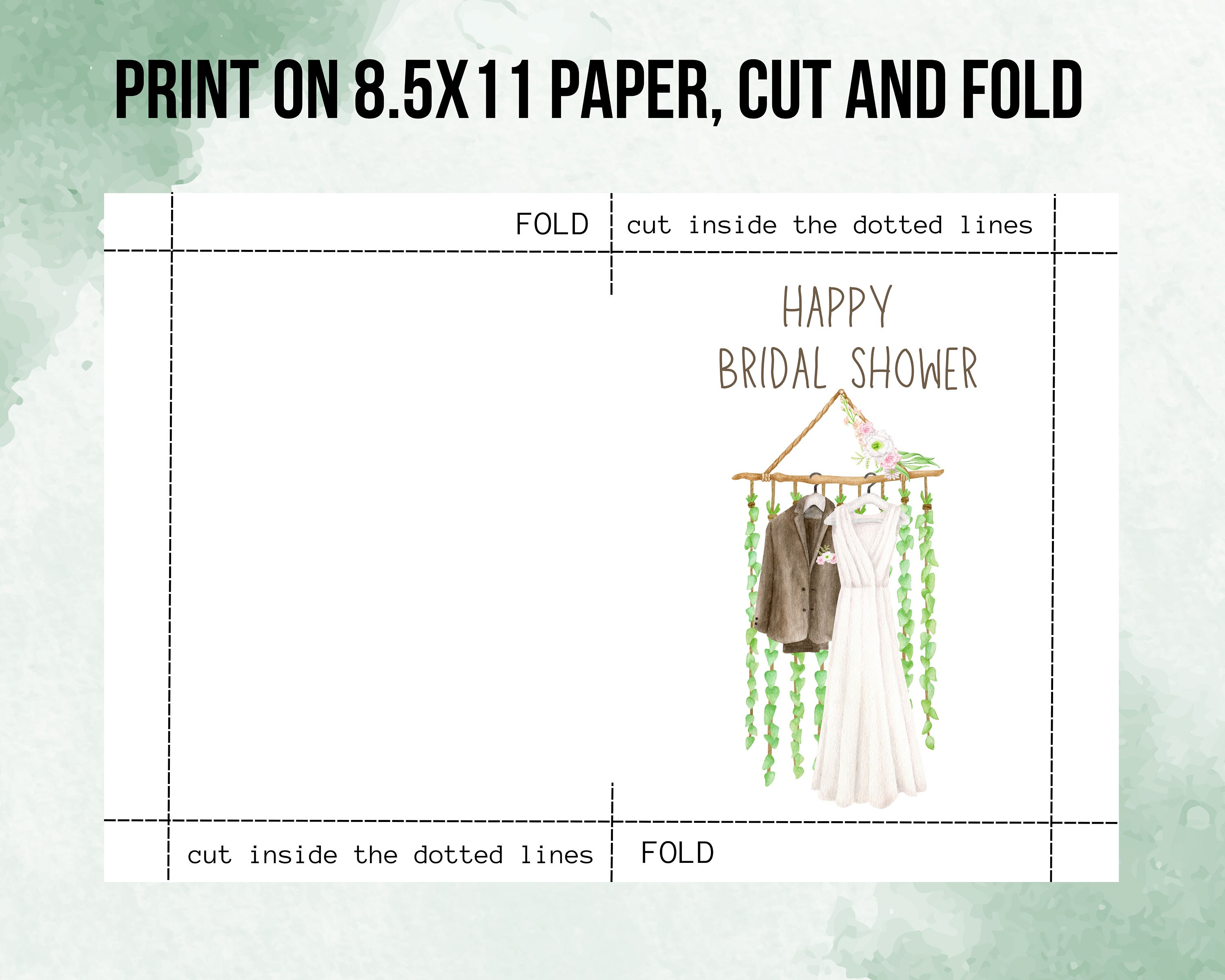 Printable Bridal Shower Cards / Digital Wedding Shower Card / - Etsy