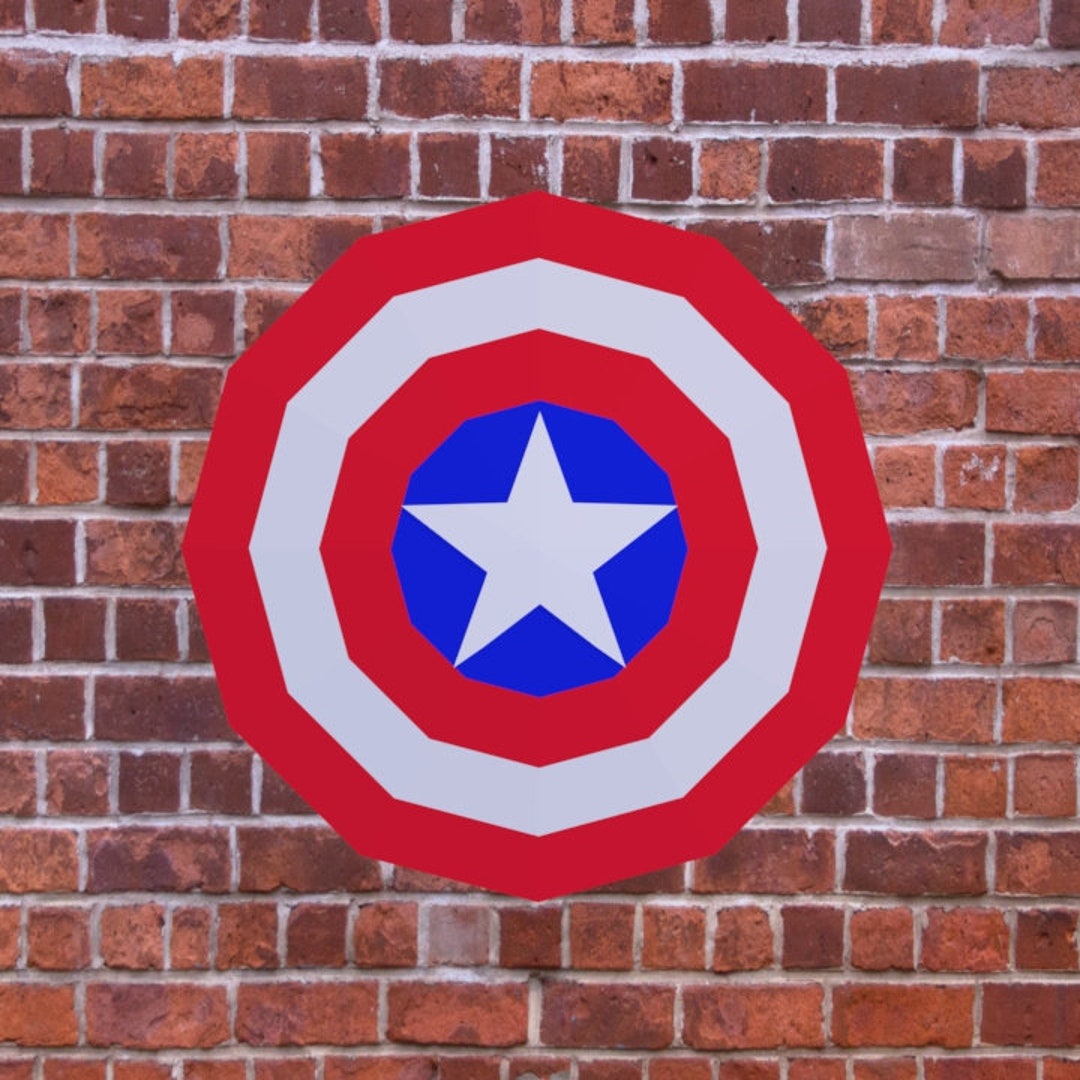Captain America's Shield, DIY 3D Low Poly, 3D Papercraft, Origami ...