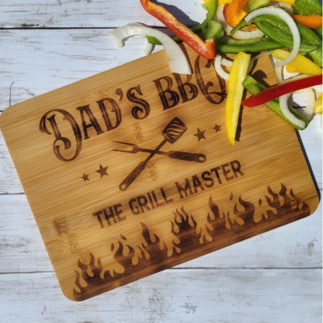Customizable Wood Burned "bbq Grill Master" Bamboo Cutting Board - Etsy