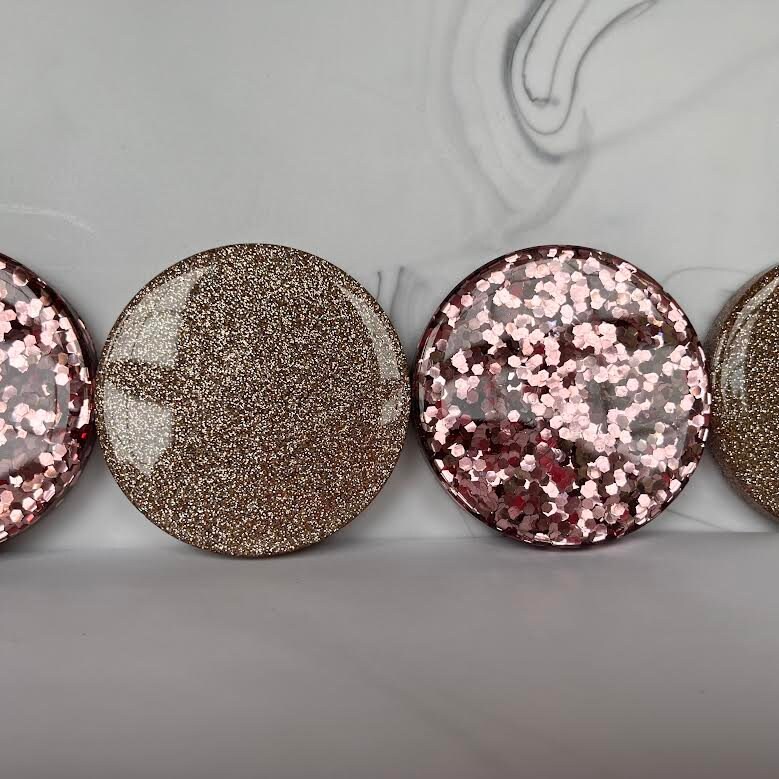 Gold & Chunky Glitter Coaster Set With Holder Coaster Set Handmade Gift ...