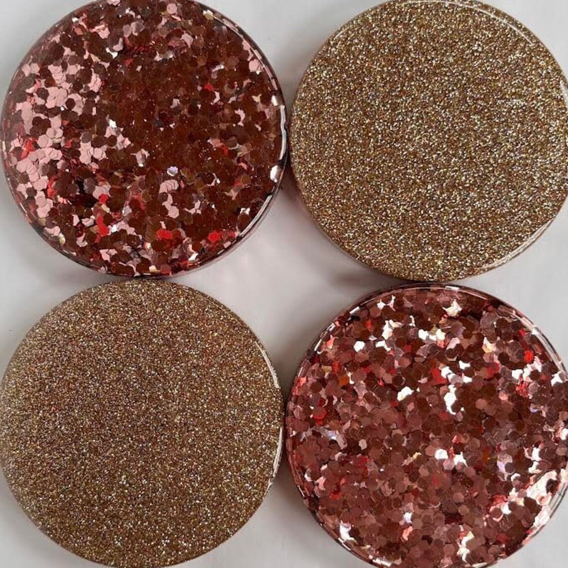 Gold & Chunky Glitter Coaster Set With Holder Coaster Set Handmade Gift ...