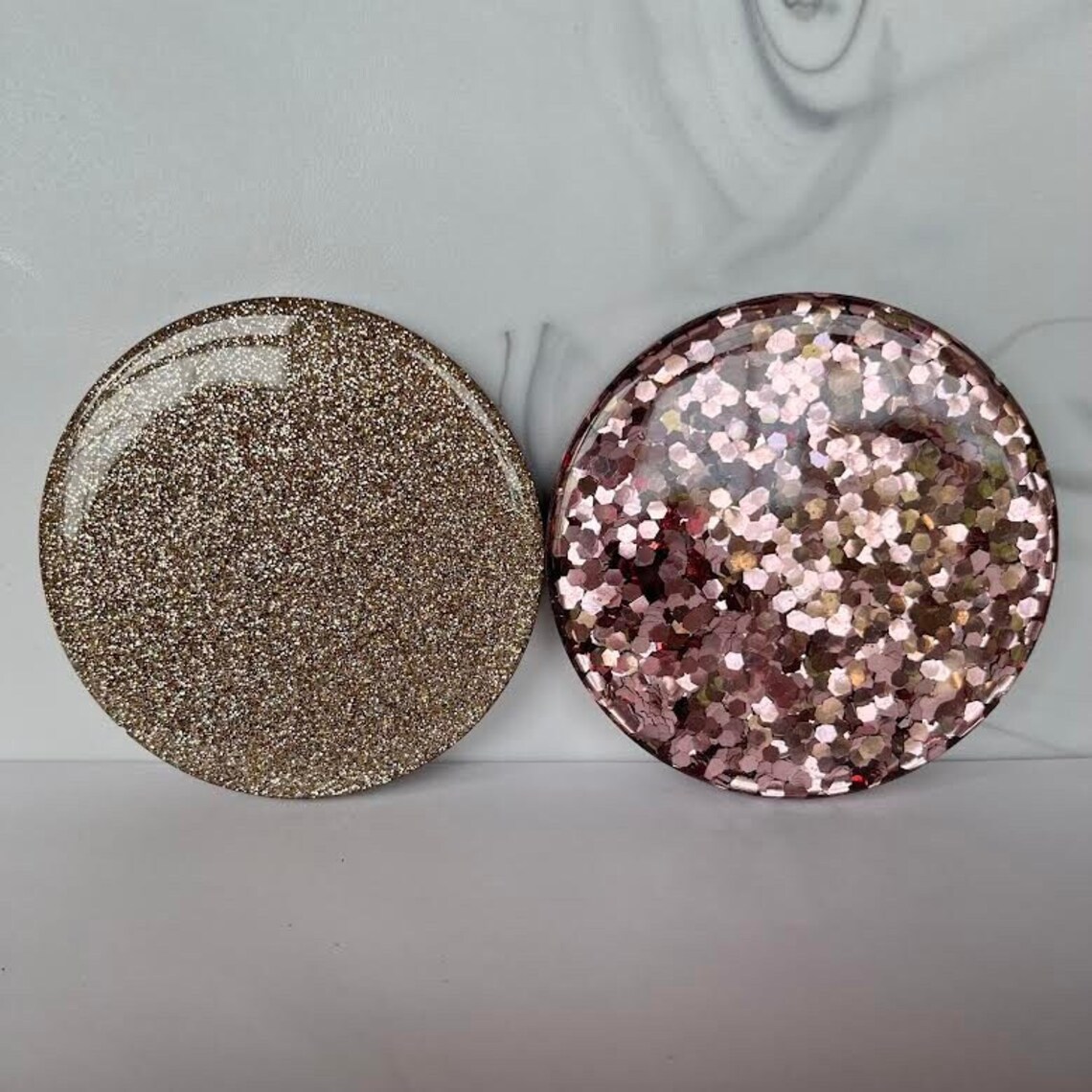 Gold & Chunky Glitter Coaster Set With Holder Coaster Set Handmade Gift ...