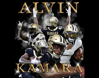 Alvin Kamara T-shirt PNG Alvin Kamara Shirt, Vintage Oversized Sport ...