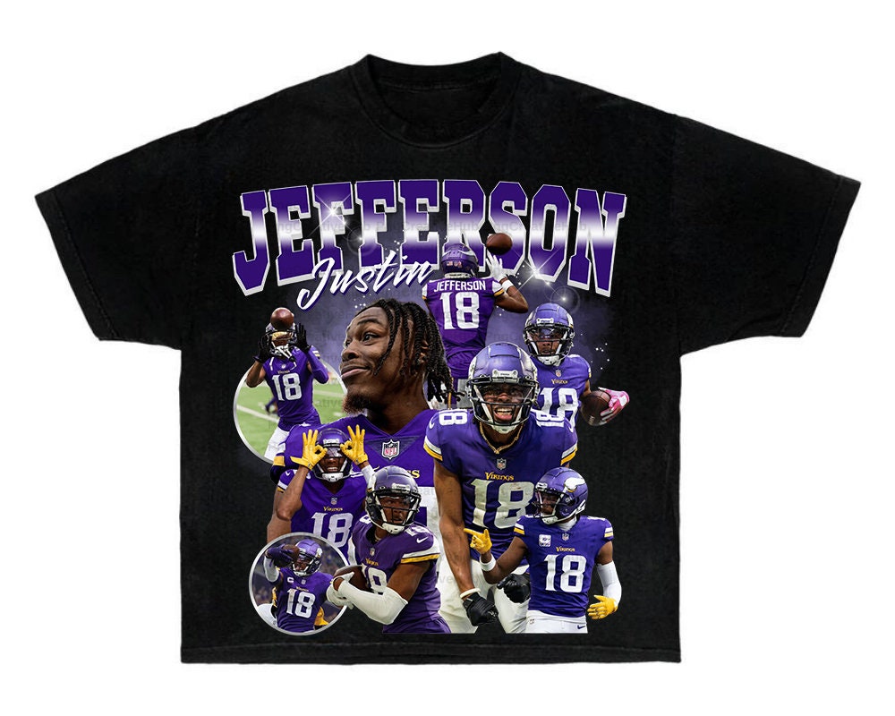 Justin Jefferson T Shirt Design PNG Instant Download 4500x5100 Pixel ...