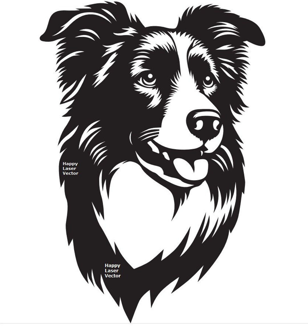 Border Collie SVG - Wood Laser File - Border Collie Wood Cutting - Cut ...
