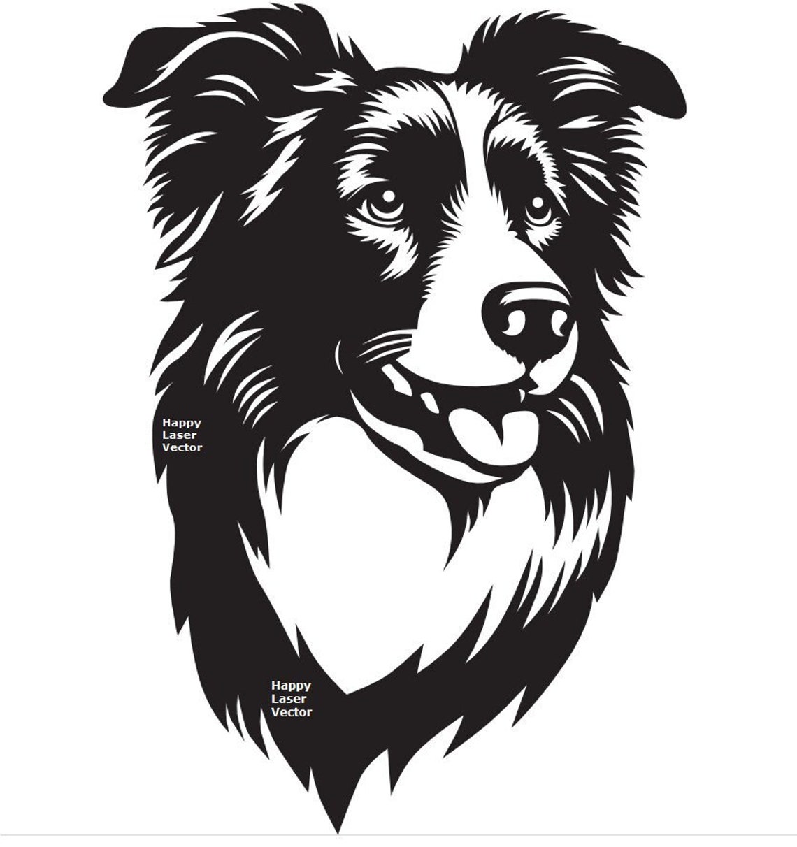 Border Collie SVG - Wood Laser File - Border Collie Wood Cutting - Cut ...